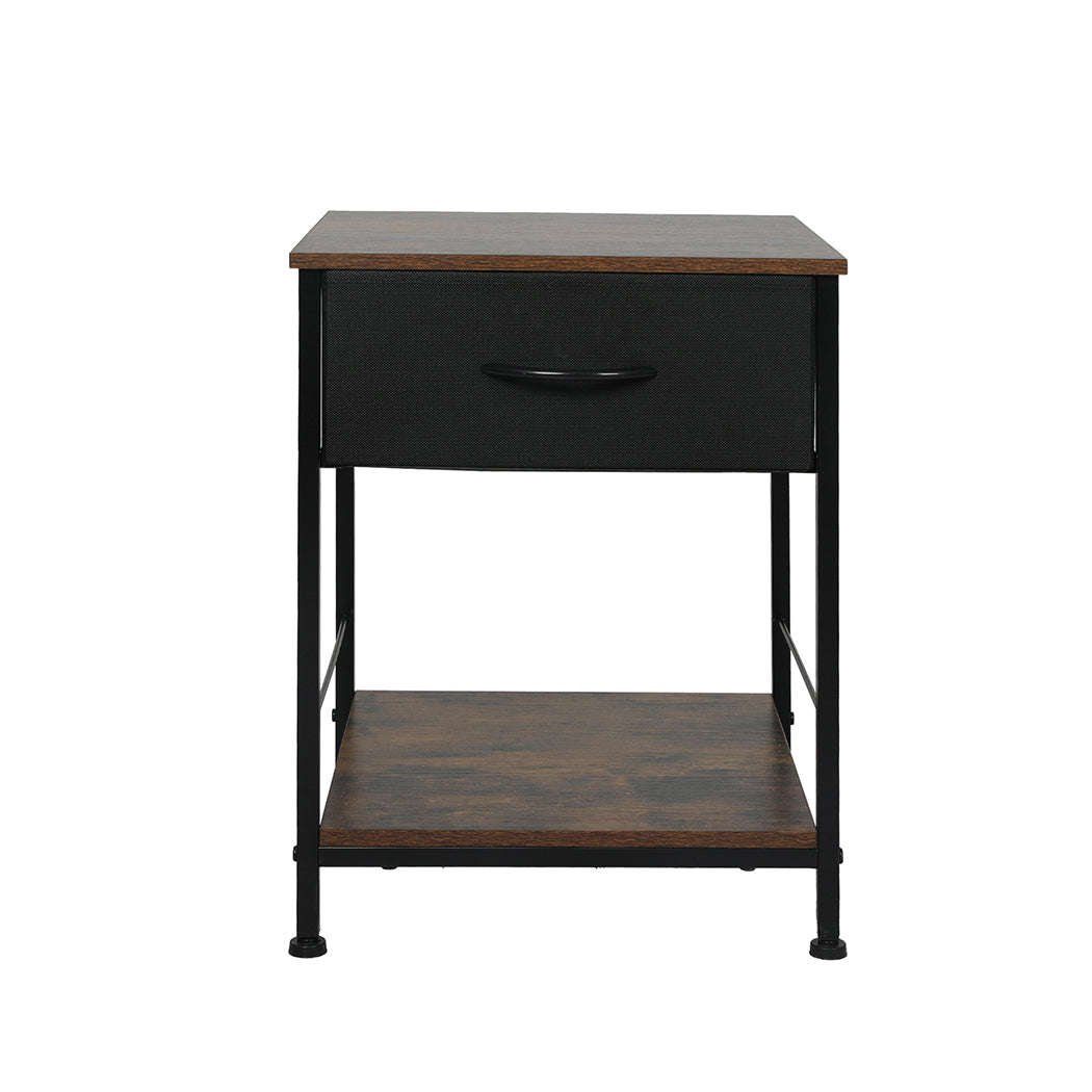 Metal Frame Bedside Table with Storage – Levede