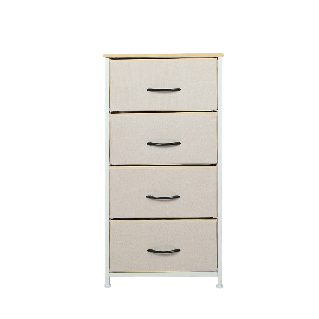 Tall Fabric 4-Drawer Storage Chest of Drawer – Levede
